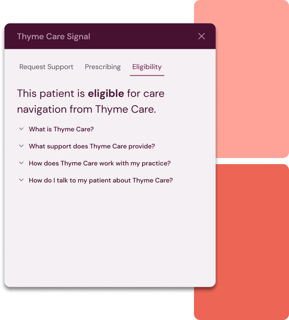Thyme Care Signal: Oncology Analytics and Insights in your EHR Thyme Care Signal: Oncology Analytics and Insights in your EHR